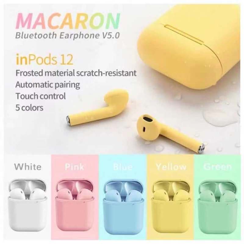 Jual COHESION Inpods 12 Pro Headset Bluetooth Inpods i12 TWS Macaron ...