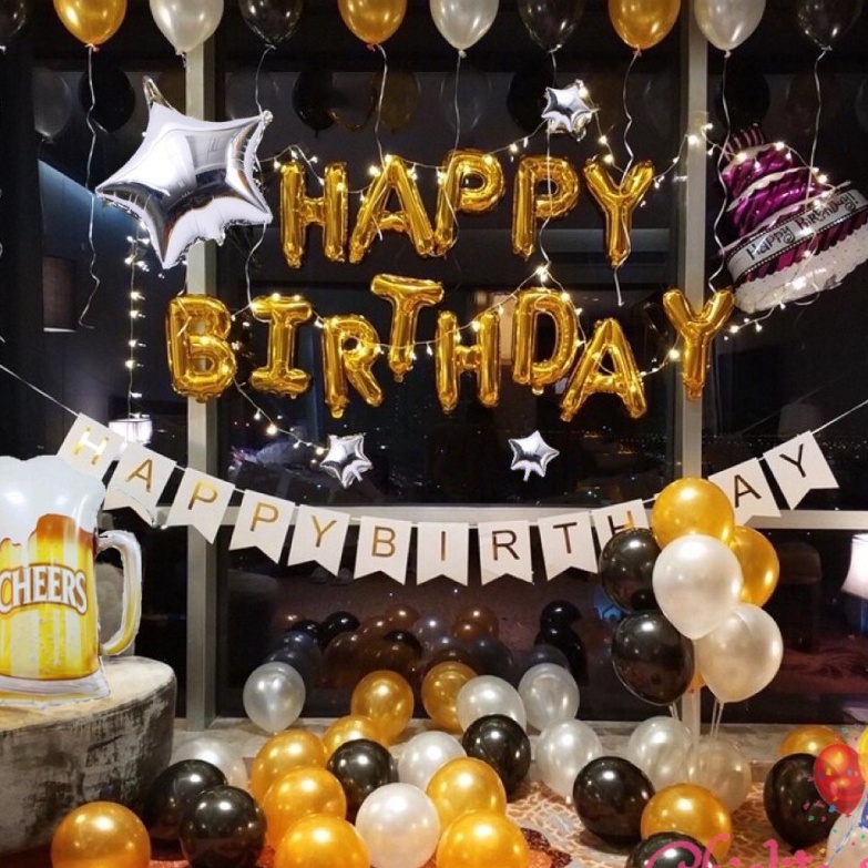 Jual Paket Balon Huruf HBD Tulisan Balloon Pesta Party Happy Birthday ...