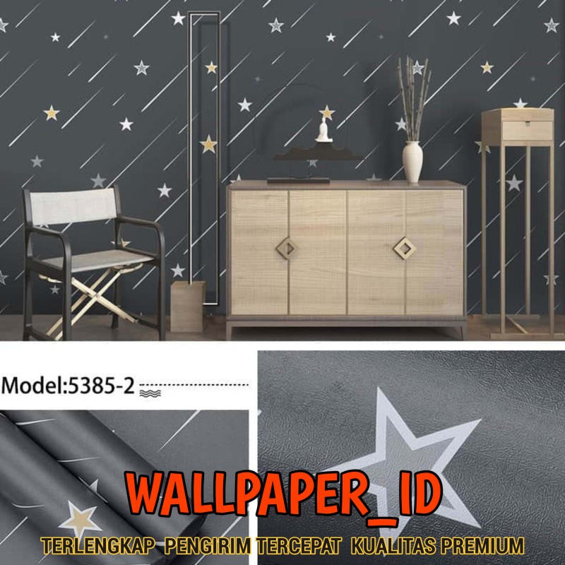 Jual beli 5 gratis 1 Wallpaper Sticker Dinding Murah Abu2 Bintang ...
