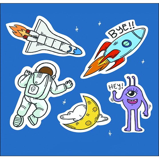 Jual [Astronot Series] MINI Astronot Sticker Aesthetic | Sticker Case ...