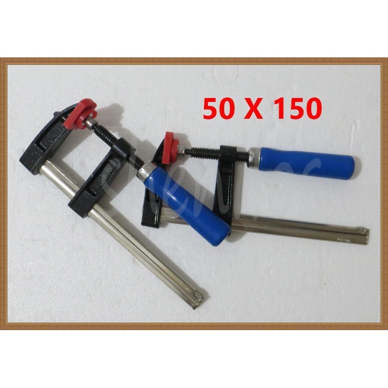 Jual KLEM HEAVY DUTY HANDLE KAYU / F CLAMP 5 x 15 cm | Shopee Indonesia