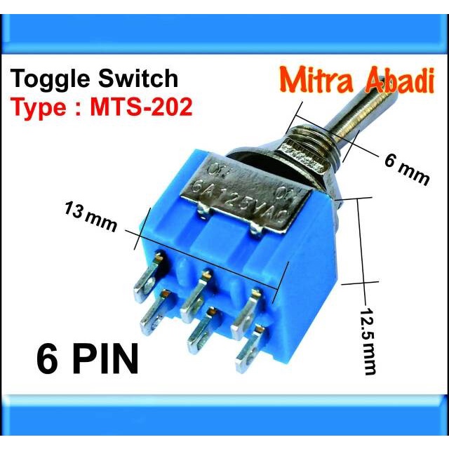 Jual Saklar Toggle/Toggle Switch MTS-202 6 PIN | Shopee Indonesia