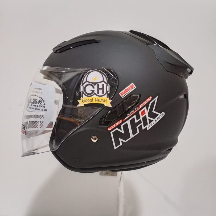 Jual HELM NHK R1 BLACK DOFF NHK R-1 SOLID BLACK DOFF DOUBLE VISOR - M ...
