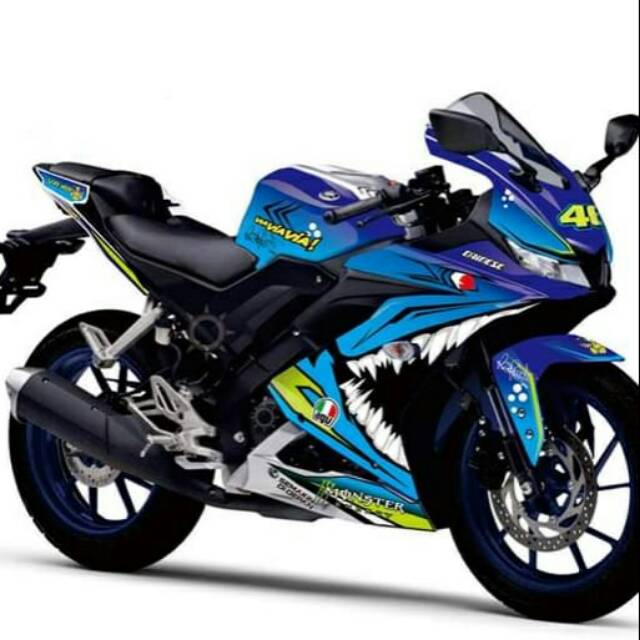 Jual Decal striping r15 V3 hiu biru | Shopee Indonesia