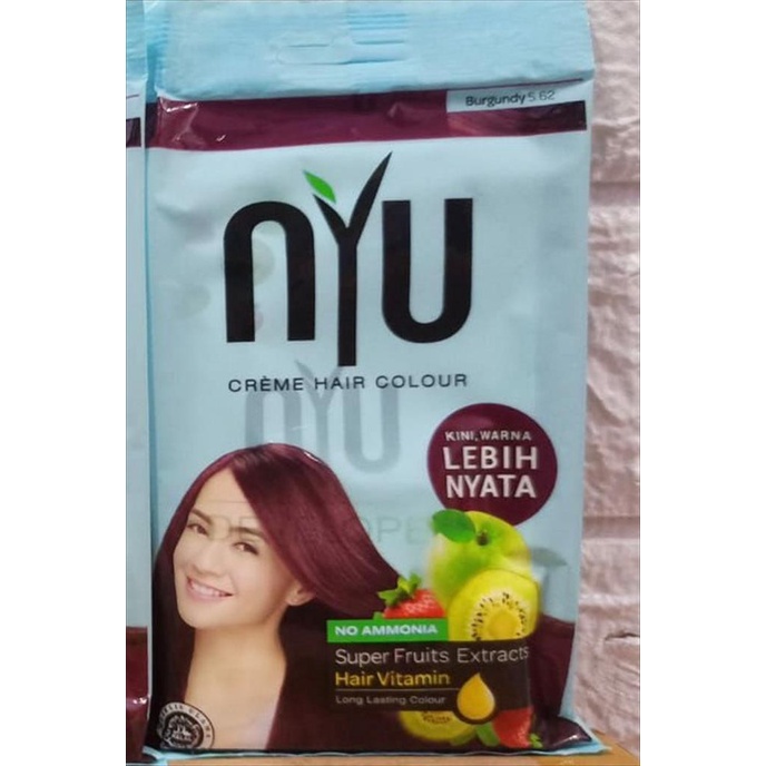Jual NYU Creme Hair Colour / NYU Cat Rambut Sachet - Burgundy | Shopee ...