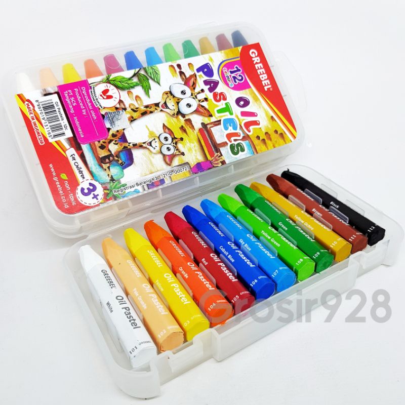 Jual Crayon / Krayon Oil Pastel Greebel 12 warna | Shopee Indonesia