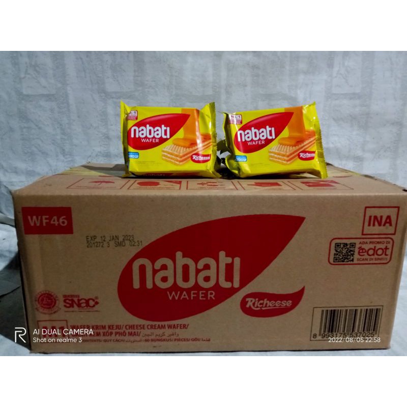 Jual nabati wafer 1 dus isi 60 Pcs rasa keju / nabati wafer 2000 1 dus ...