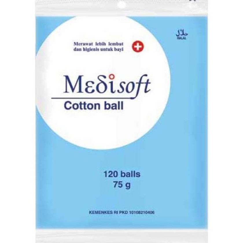 Jual MEDISOFT KAPAS COTTON BALL ISI 120 / 75 GR | Shopee Indonesia