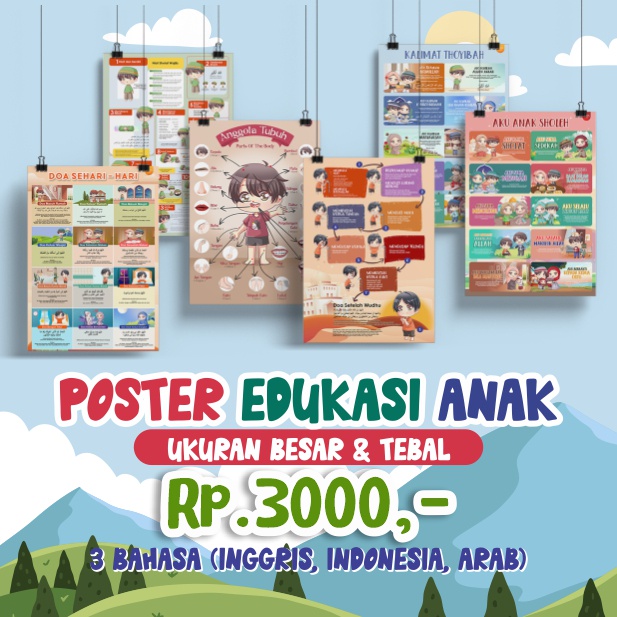 Jual POSTER EDUKASI ANAK | UK. BESAR & TEBAL | POSTER ANAK TK SD PAUD ...