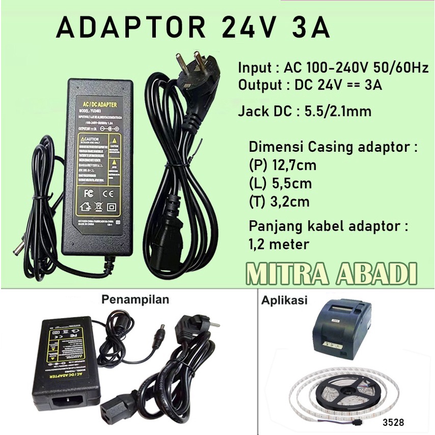 Jual Adaptor 24V 3A | Shopee Indonesia