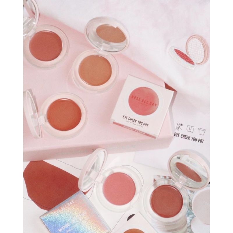 Jual Rosé All Day Eye Cheek You Pot : Mars , Peony Flush , Sunset ...