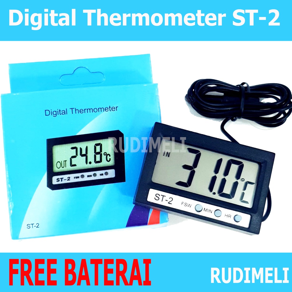 Jual Thermometer Digital Ruangan Mobil Kulkas AC Sensor pengukur suhu ...