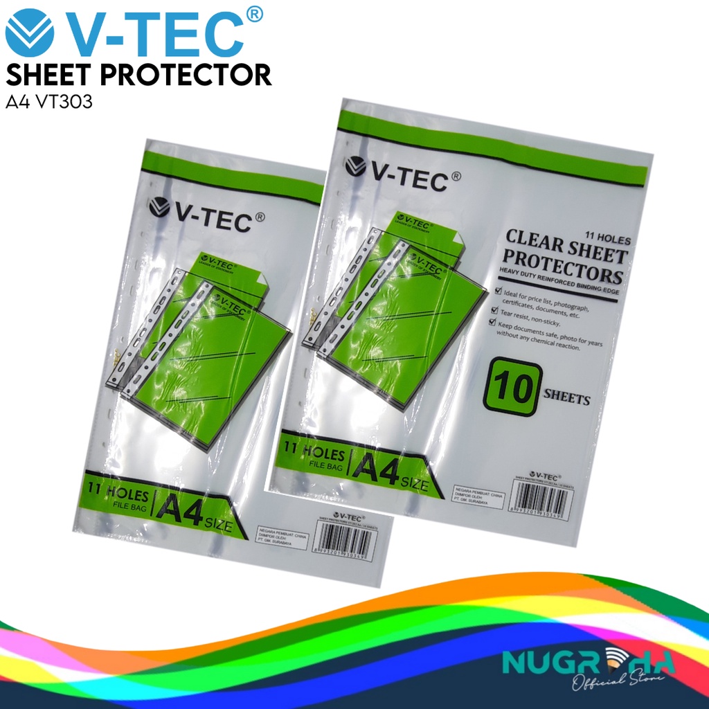 Jual V-TEC PP Pockets / Sheet Protector A4 VT303 100 Sheet | Shopee ...
