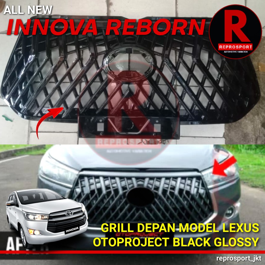 Jual INNOVA REBORN 2016 UP GRILL DEPAN MODEL LEXUS OTOPROJECT BLACK ...