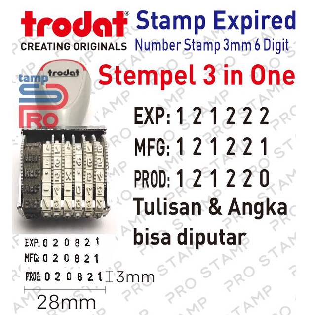 Jual Stempel Angka 3mm 6 Digit Kode Produksi / Expired | Shopee Indonesia