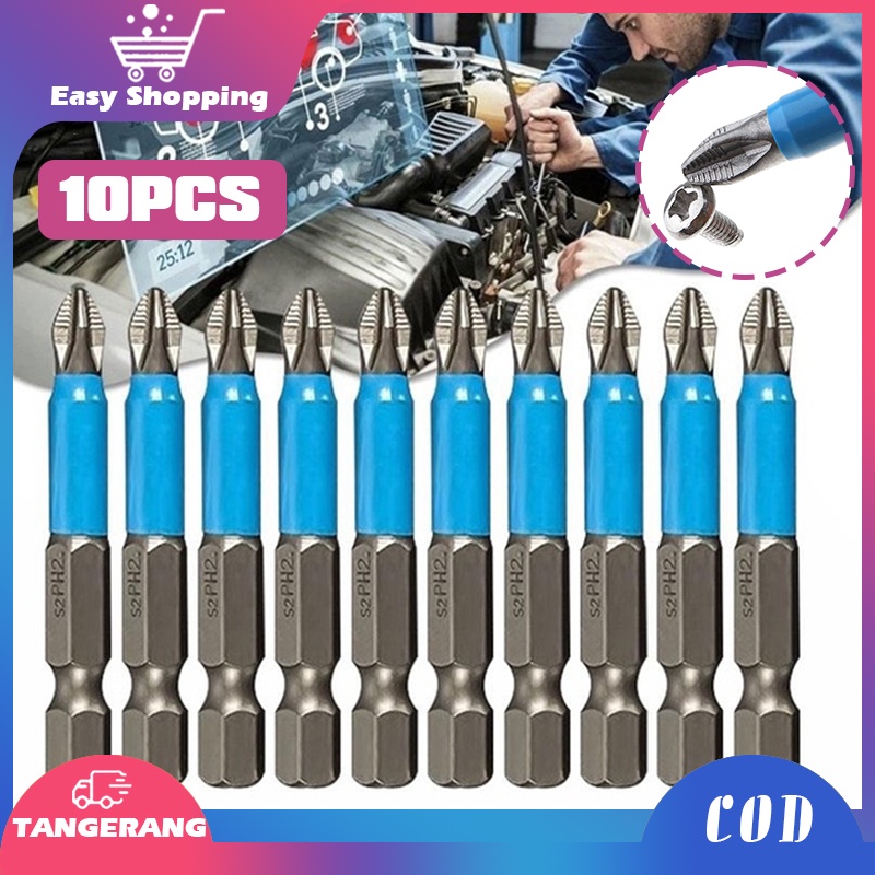 Jual 10PCS Mata Obeng Bor Non Slip PH2 Mata Bor Obeng Elektrik Hex ...