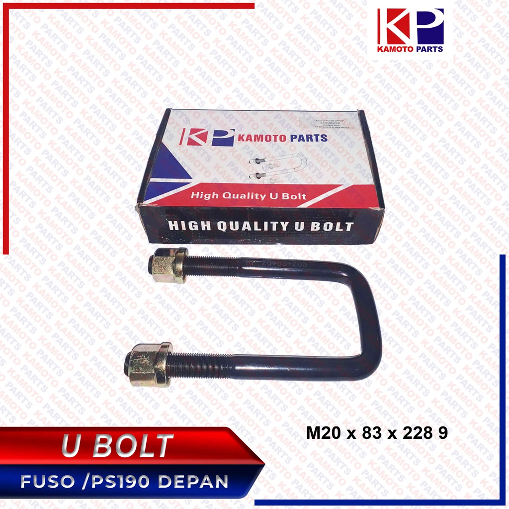 Jual U BOLT BOHEL BAUT U FUSO /PS190 DEPAN 9 INCH M20 x 83 x 228 H28 | Shopee Indonesia