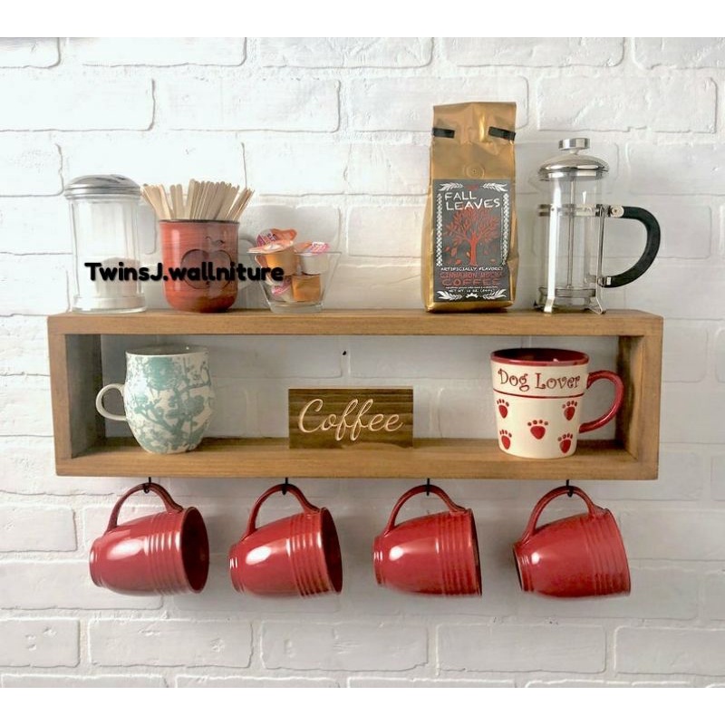 Jual Rak Cangkir Kopi dan Teh Ambalan Serbaguna Dinding Dapur Tempat ...