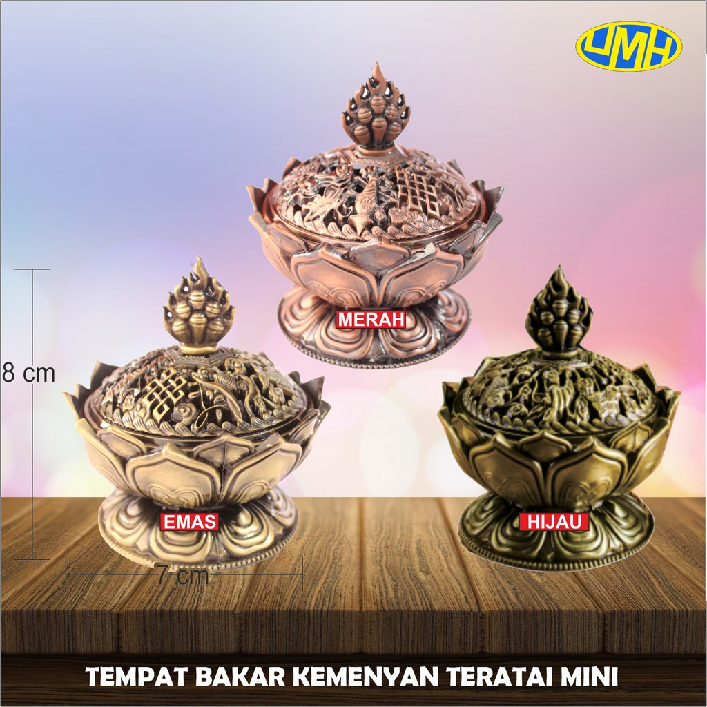 Jual tempat bakar kemenyan teratai 3 warna | Shopee Indonesia