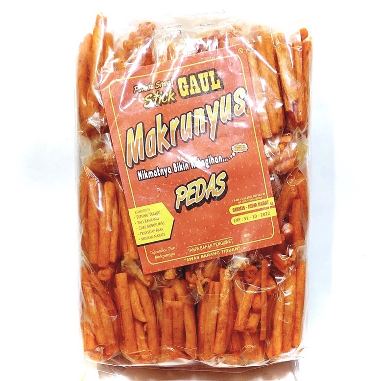 Jual Potato Snack Stik Gaul makrunyus Pedas 1 pak isi 20 pcs | Shopee ...