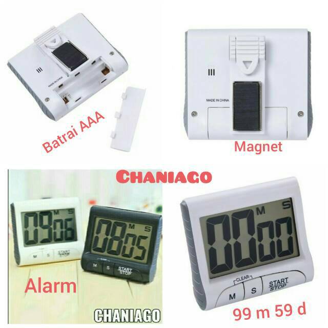 Jual Timer Masak Digital Meja Dapur Countdown Alarm Layar Besar