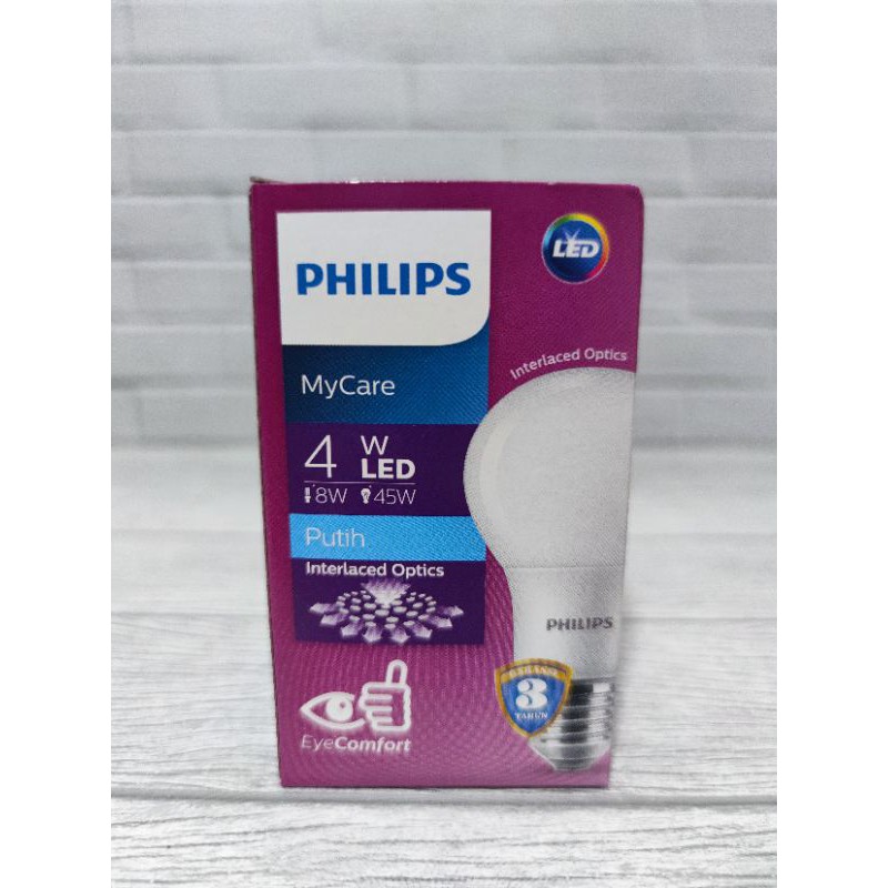Jual Lampu Led Philips Mycare 4w CAHAYA PUTIH COOL DAYLIGHT 6500K Philips Led 4 W Mycare ...