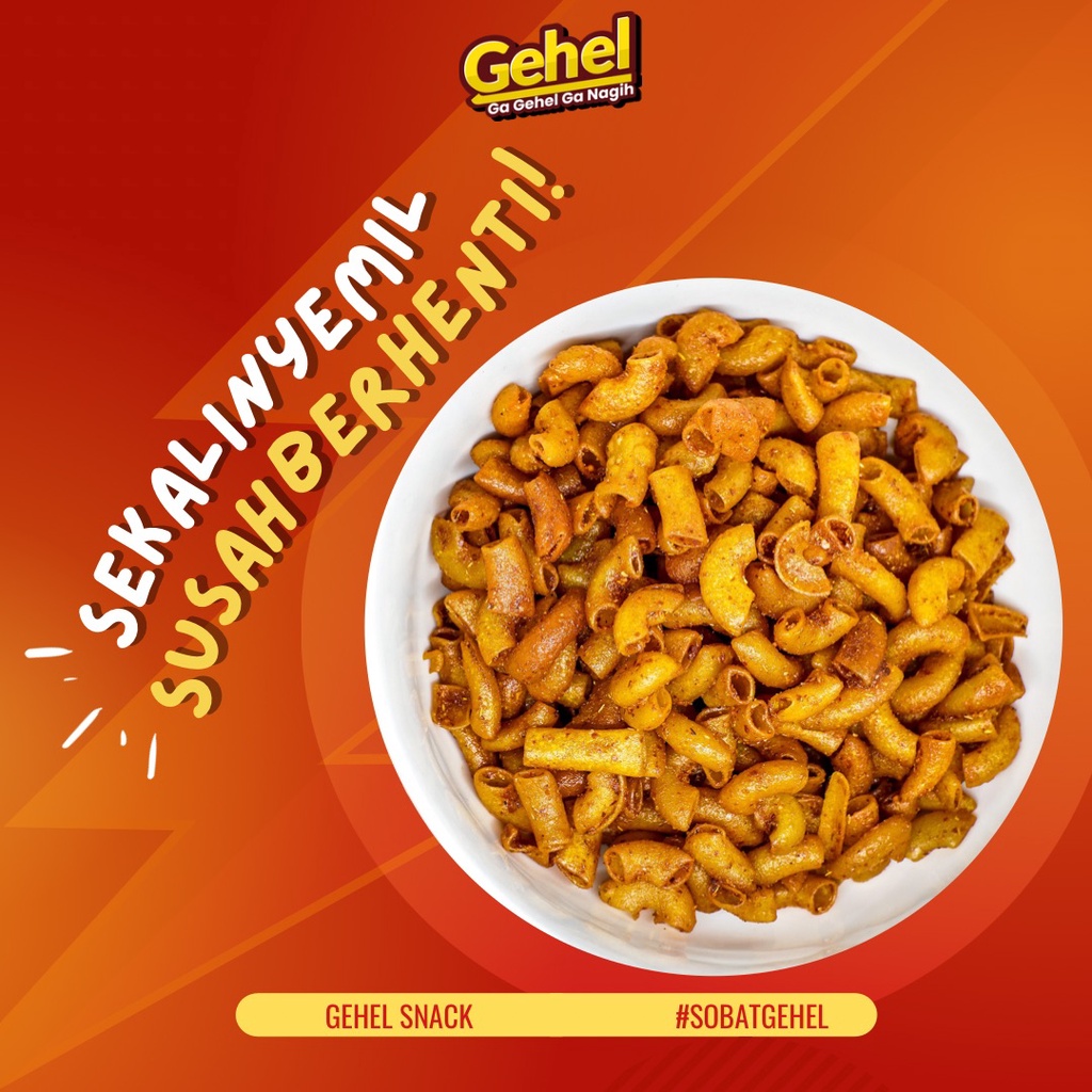 Jual Gehel Snack Makaroni Terenak Lezat Gurih Extra Pedas Jeruk Isi ...