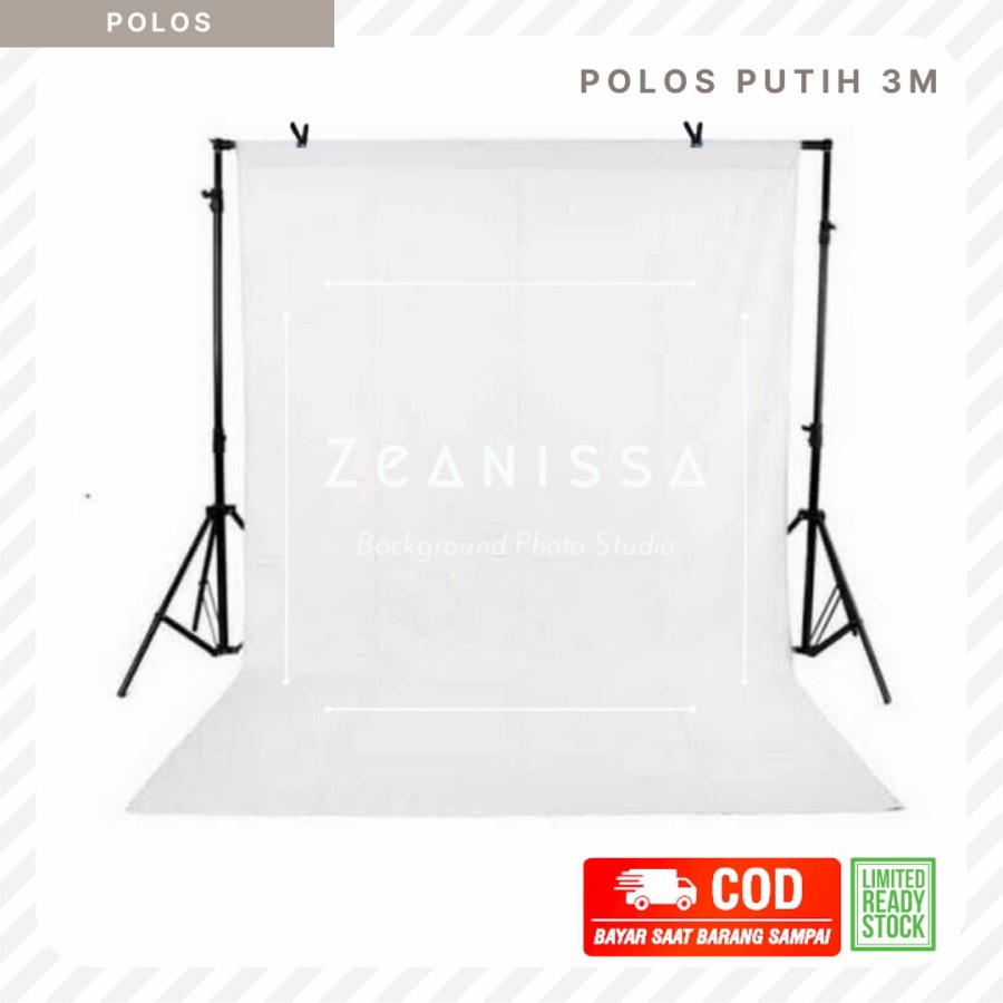 Jual Kain Background Backdrop latar layar Studio Foto polos putih 2 ...