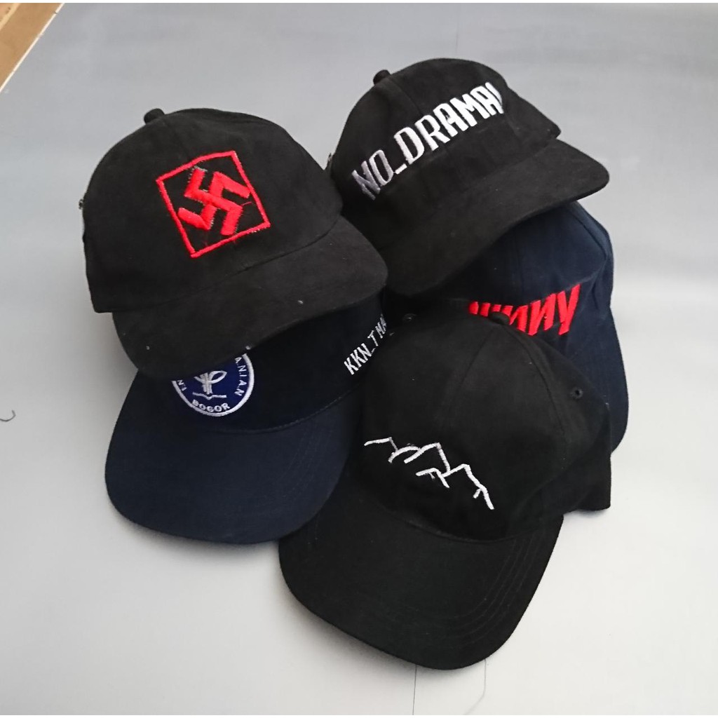 Jual Topi Caps Custom Sablon/Bordir Satuan Desain Suka-suka | Shopee ...