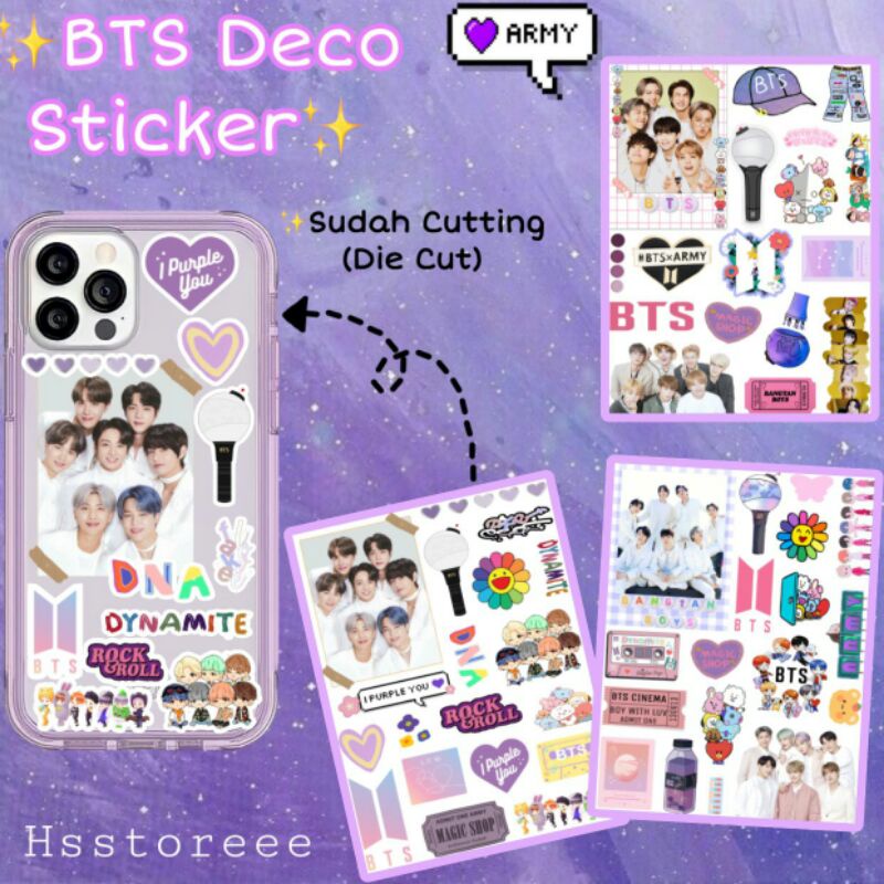 Jual Sticker BTS Motif OT 7 Aesthetic Cute Deco ( sudah cutting ) Anti ...