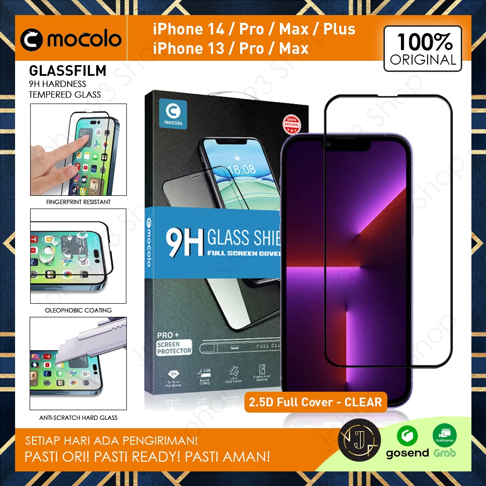 Jual Tempered Glass iPhone 14 / 13 / 12 / Pro / Max / Mini / Plus MOCOLO Full Cover Screen ...