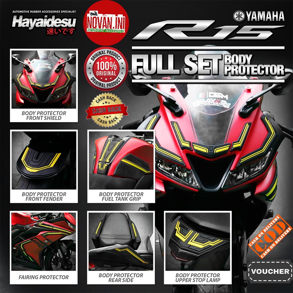 Jual Yamaha R15 V3 Body Protector Full Set Cover Hayaidesu | Shopee ...