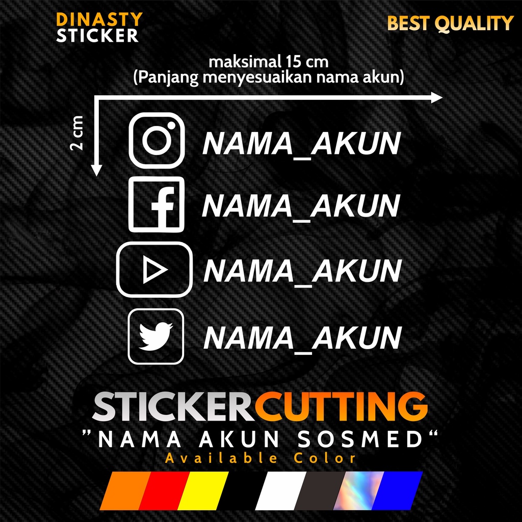 Jual STICKER STIKER CUTTING NAMA AKUN SOSIAL MEDIA SOSMED INSTAGRAM ...