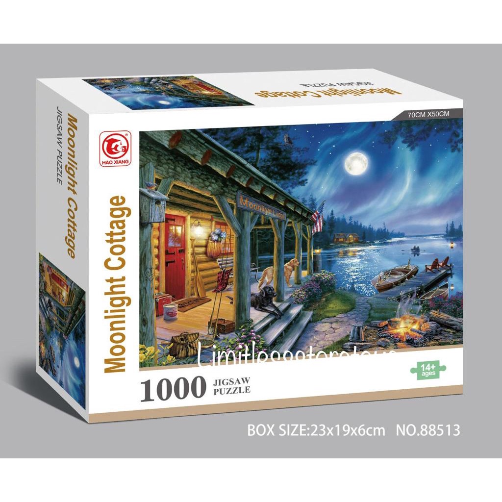 Jual Puzzle Jigsaw 1000 Pcs MOONLIGHT COTTAGE uk 50 cm x 75 cm (Ukuran ...