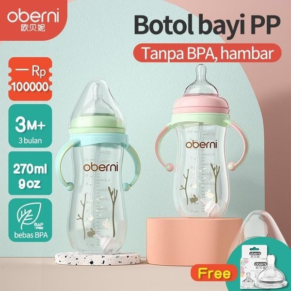 Jual Oberni Botol Susu Leher Lebar Bahan Plastik PP Anti Kembung J32. | Shopee Indonesia