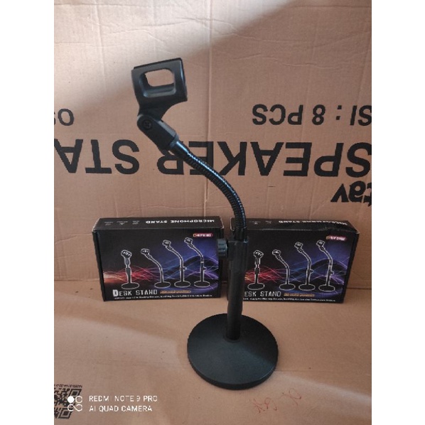 Jual stand mic meja stand mic pendek bahan besi stand mic spiral stand ...