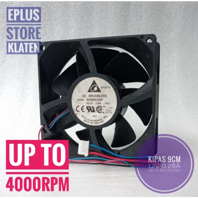 Jual Kipas Delta Casing Komputer PC 4000rpm 9cm 12V 0.28A 3pin KP112 ...