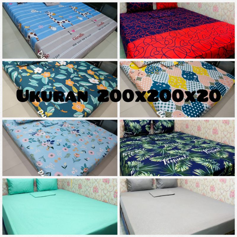 Jual sprei bahan halus premium ukura 200x200(2 sarban+2sarling ...