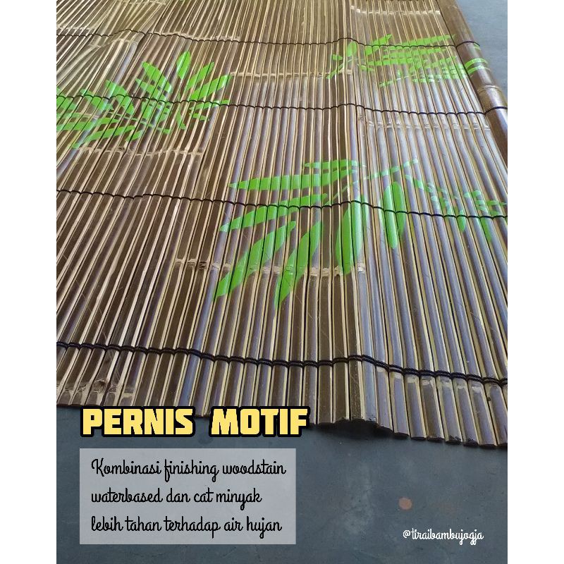 Jual Tirai Bambu kerai Bambu Motif 1 x 2m + kerekan | Shopee Indonesia