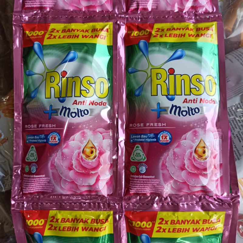 Jual Rinso Cair Liquid Rose Fresh Anti Noda + Molto 40 Ml | Shopee ...