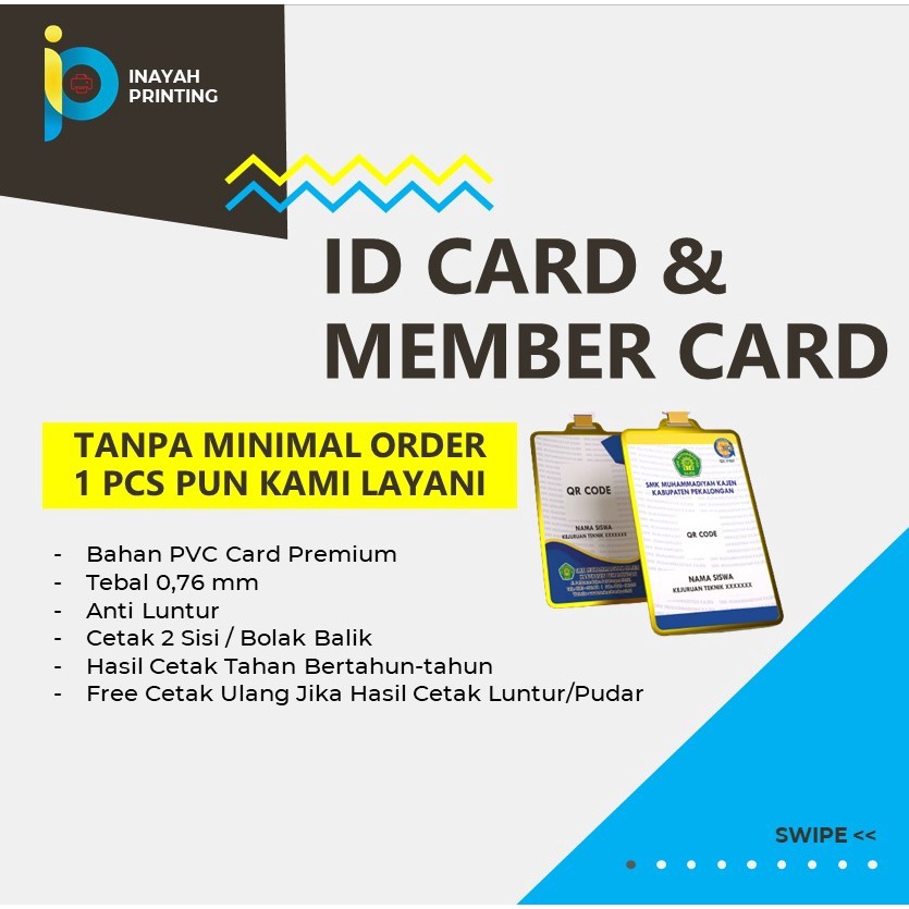 Jual Cetak ID Card PVC Premium Kartu Member / Kartu Anggota Pelajar ...