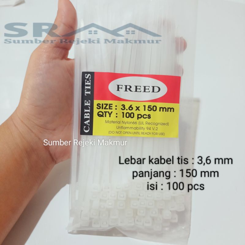 Jual [100 pcs] Kabel ties 3.6 x 150 mm (15 cm ) putih kabel tis cable ...