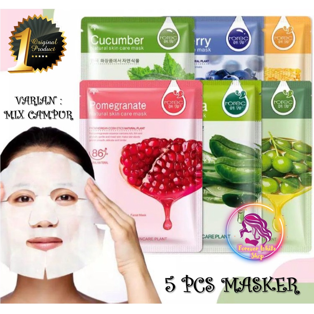 Jual 5 Pcs RANDOM Masker Wajah HCHANA Face Sheet Mask / Masker Muka HCHANA ROREC Facial Sheet ...