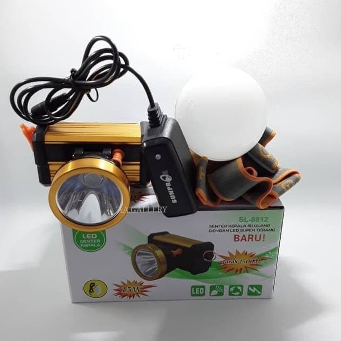 Jual Senter Senter Kepala Led Sunpro 15W / 15 Watt Sl 8812 (Putih ...