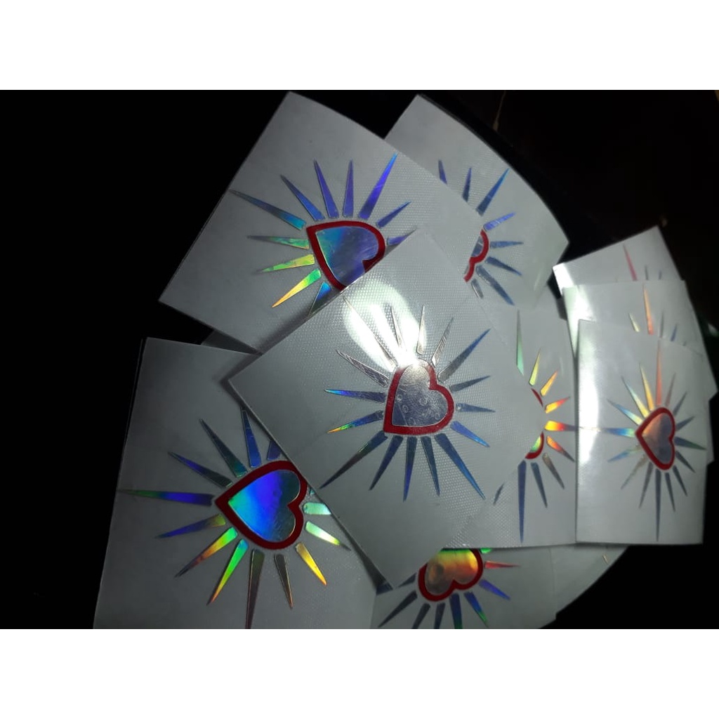 Jual stiker psht cutting sticker hati bersinar hologram 5cm | Shopee ...