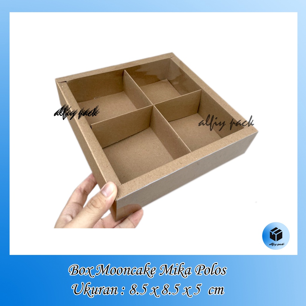 Jual 1pack isi 5pcs BOX MOONCAKE 100GR TUTUP MIKA POLOS SEKAT 4 LUBANG ...