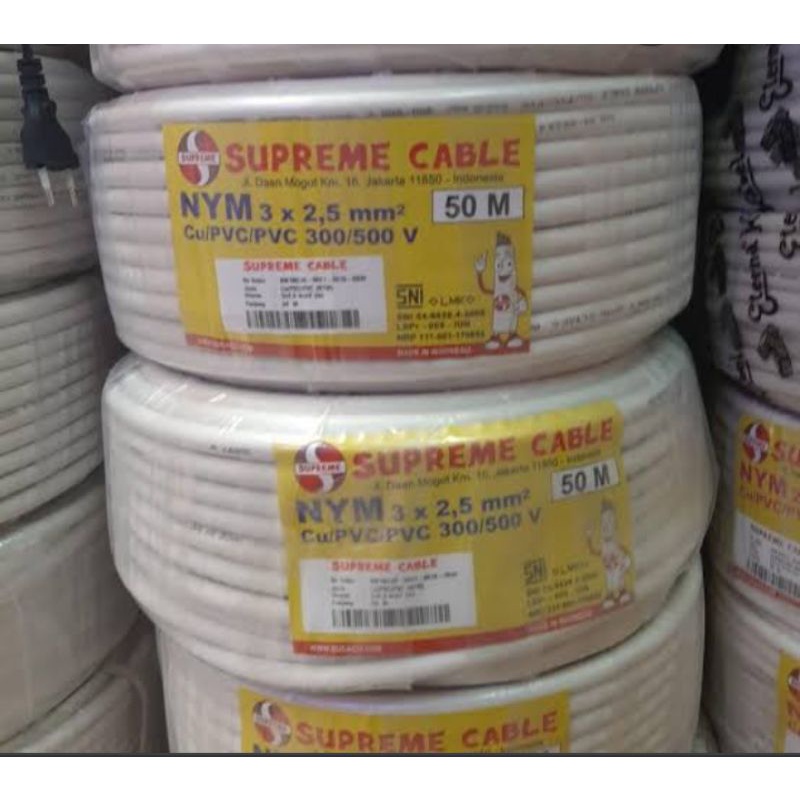 Jual Kabel NYM SUPREME Cable 3X2.5mm/ 1 roll 50 meter. harga murah ...