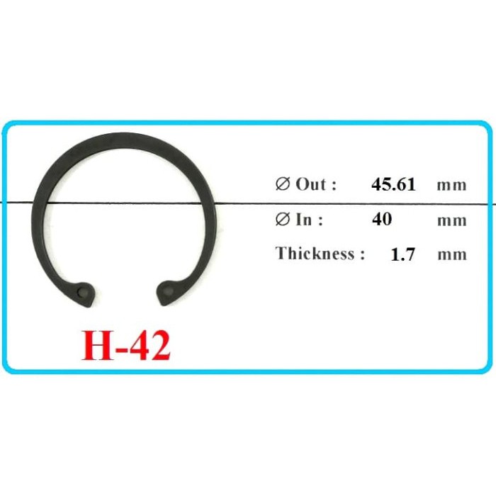Jual Snap Ring Internal Retaining Circlip H-40, 41, 42, 43, 44, 45, 46 ...