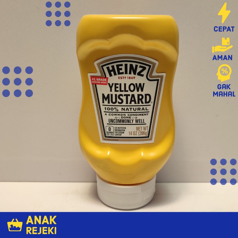 Jual Heinz Yellow Mustard 396gr - Saus Mustard Classic Squeeze 14oz USA ...