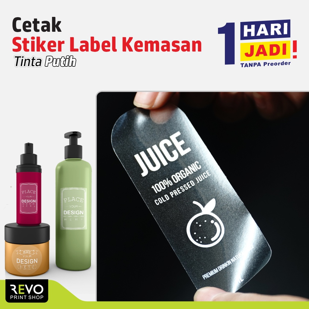 Jual Stiker Label Kemasan Tinta Putih Only / Cetak Stiker Botol ...